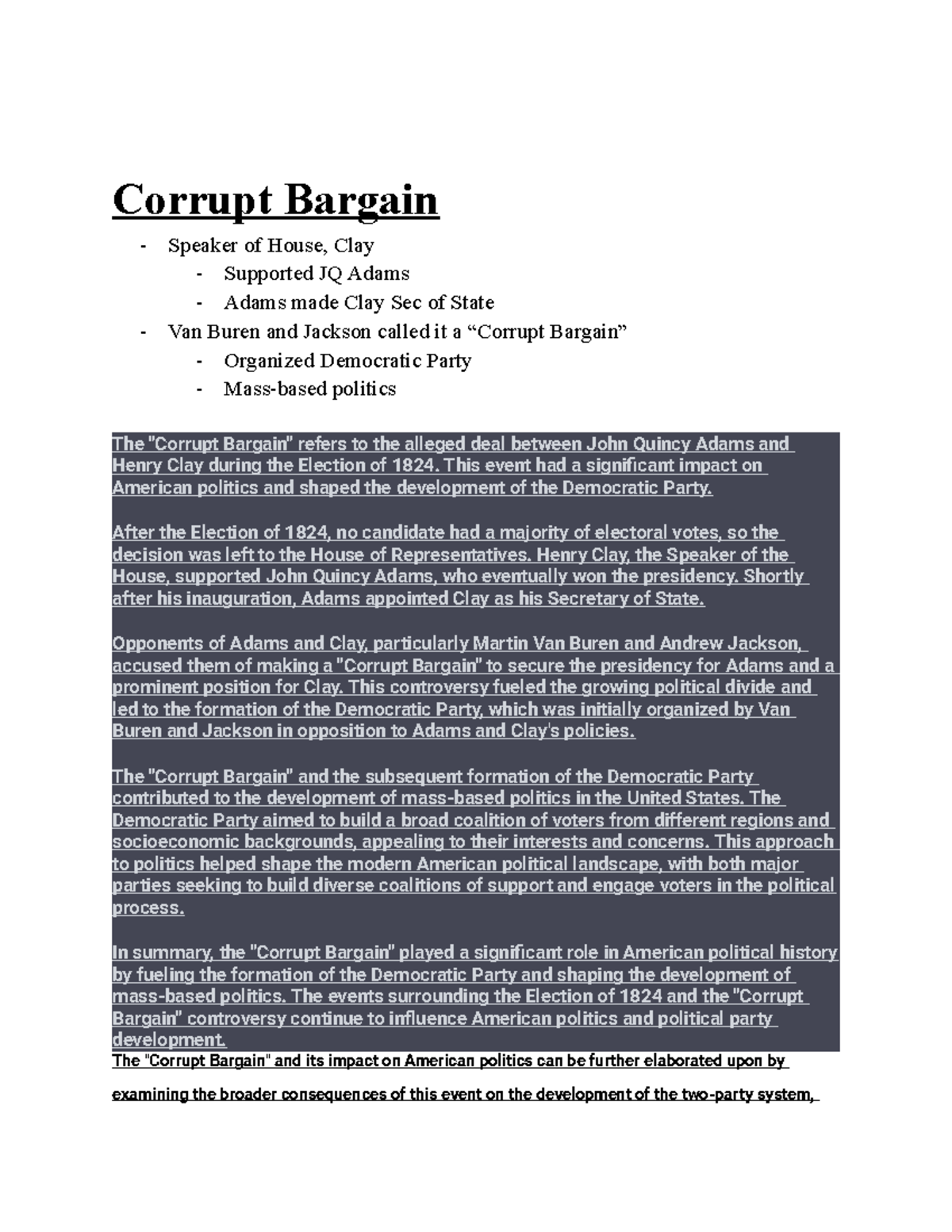 Corrupt Bargain - lecture notes Rachel Gunter - Corrupt Bargain ...