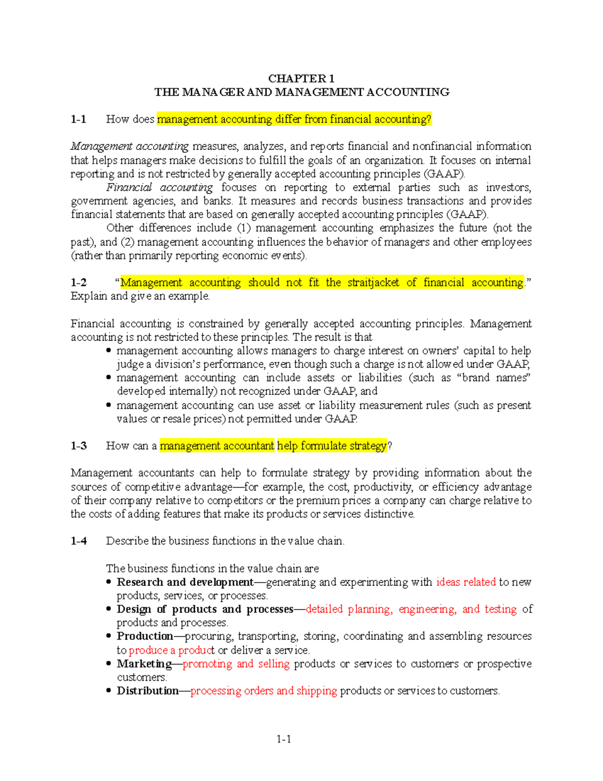 Ch01 SM - exercise for chapter00 - CHAPTER 1 THE MANAGER AND MANAGEMENT ...