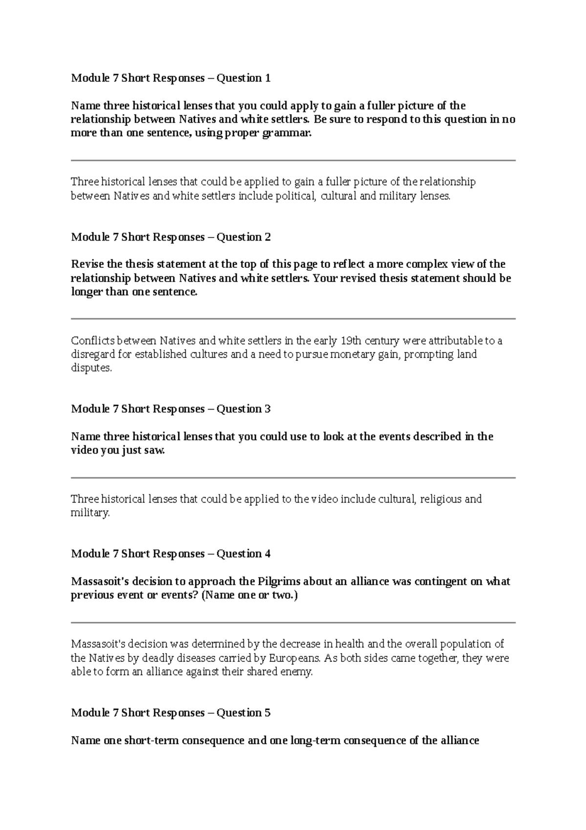 Short Response Module 7 - Module 7 Short Responses – Question 1 Name ...