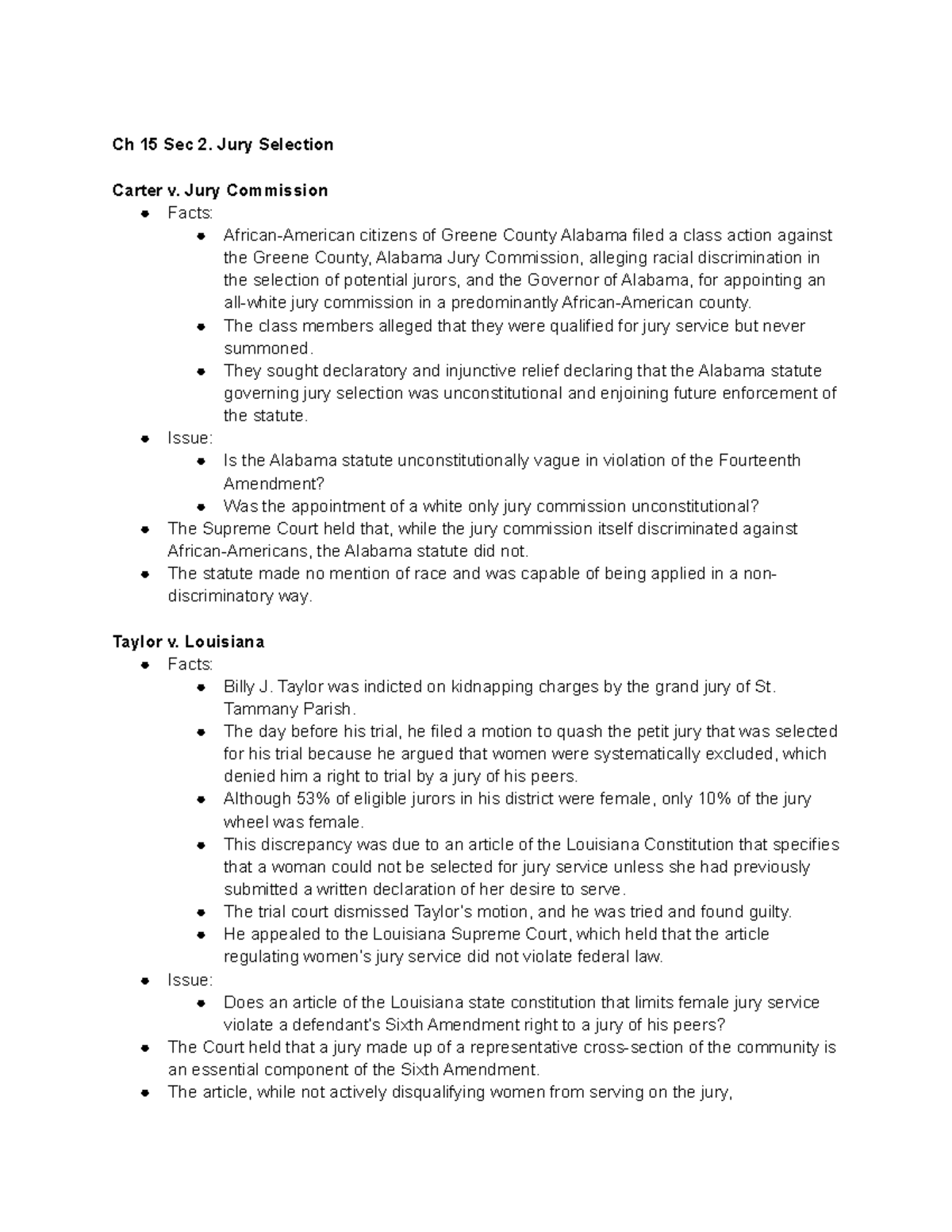 15,17 Write Up - Detailed notes of these sections of the class. - Ch 15 ...