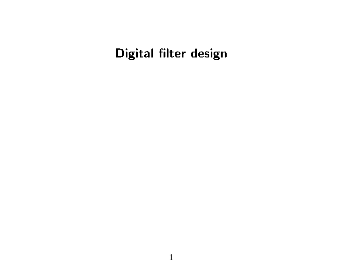 Chapter 5: Digital filter design - Digital filter design FREQUENCY ...
