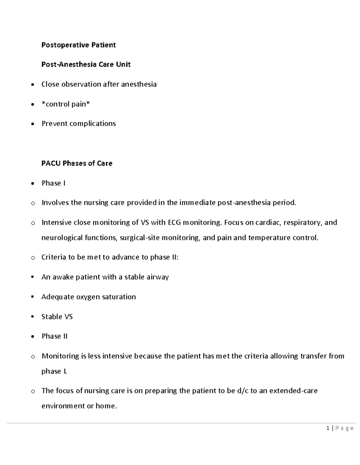 Postoperative Patient Guide - 1 | P a g e Postoperative Patient Post ...