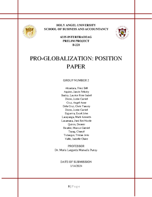 The Rise of Globalization and Globalization's Winner's and Loser's - GLOBALIZATION The ...