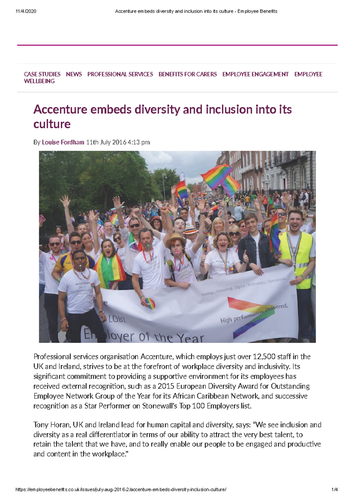 Accenture embeds diversity and inclusion into its culture - Employee ...