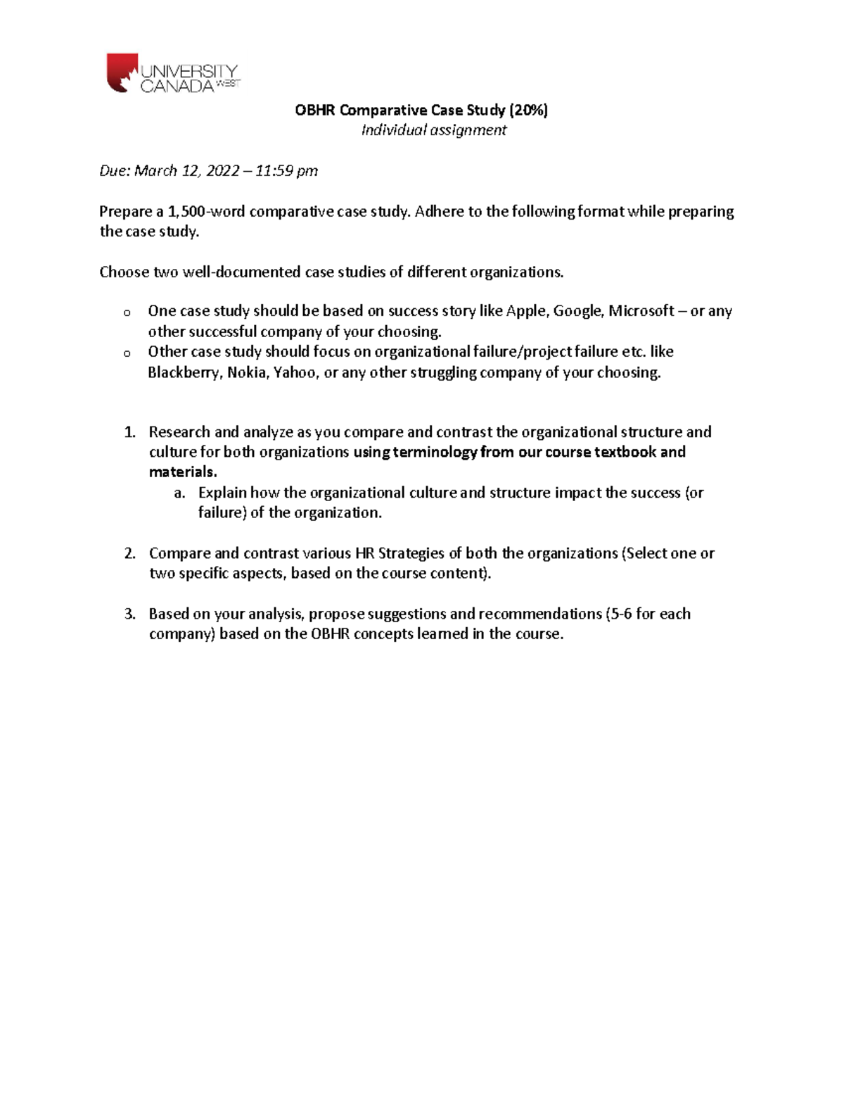 OBHR Comparative Case Study Individual - March 12, 2023 - OBHR ...