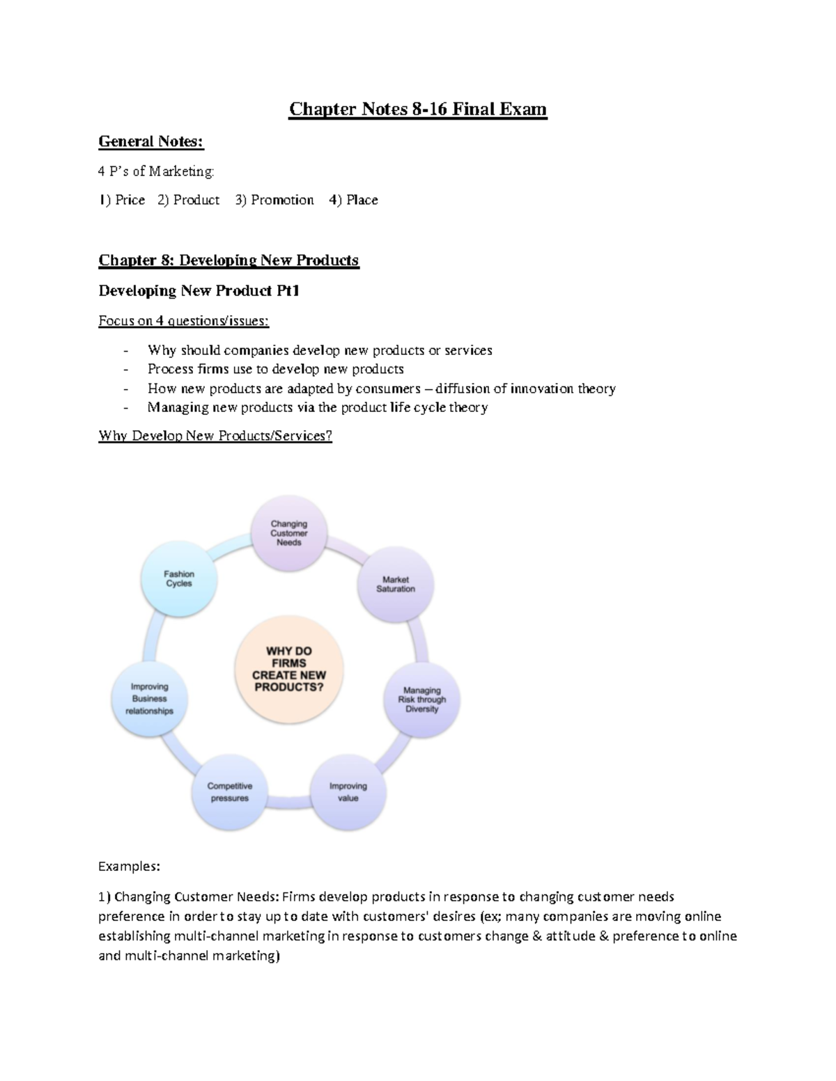 Chapter Notes 8-16 Final Exam Notes/ Group Project Notes to help you ...