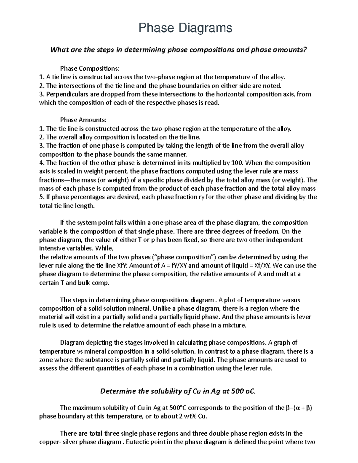 Phase Diagrams (essay) - Phase Diagrams What are the steps in ...