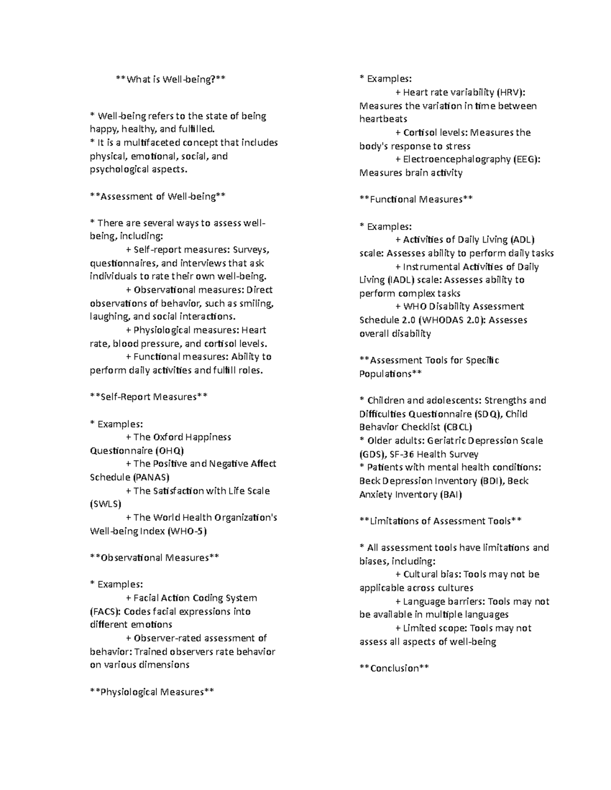 Assessment well-being - What is Well-being? Well-being refers to the ...