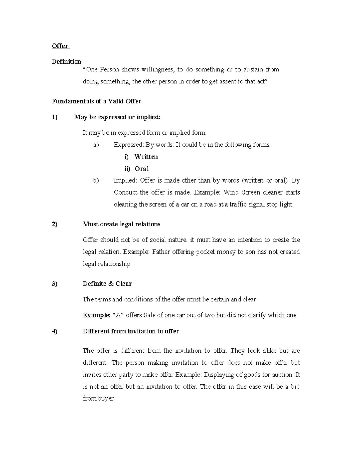 Lecture 3 - Definition of offer Esssentials of offer and essentials of ...