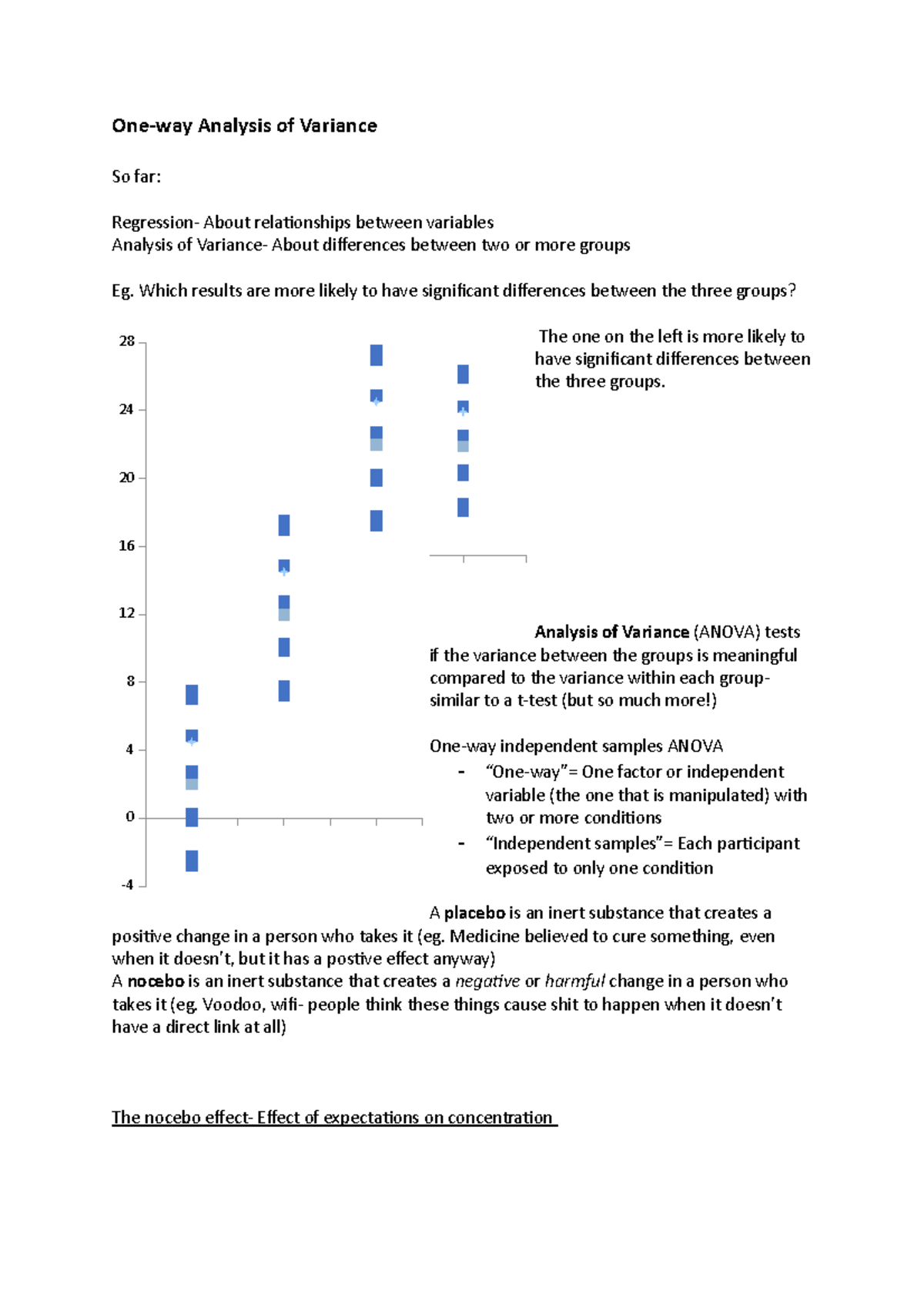 One way Anova summary - One-way Analysis of Variance So far: Regression ...