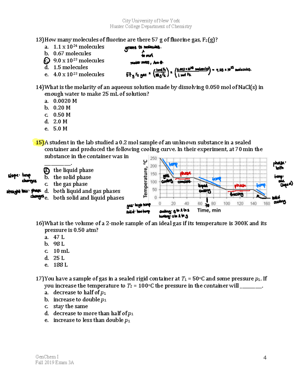 General Chemistry I 2019 Exam 3 Part 3 - City University of New York ...