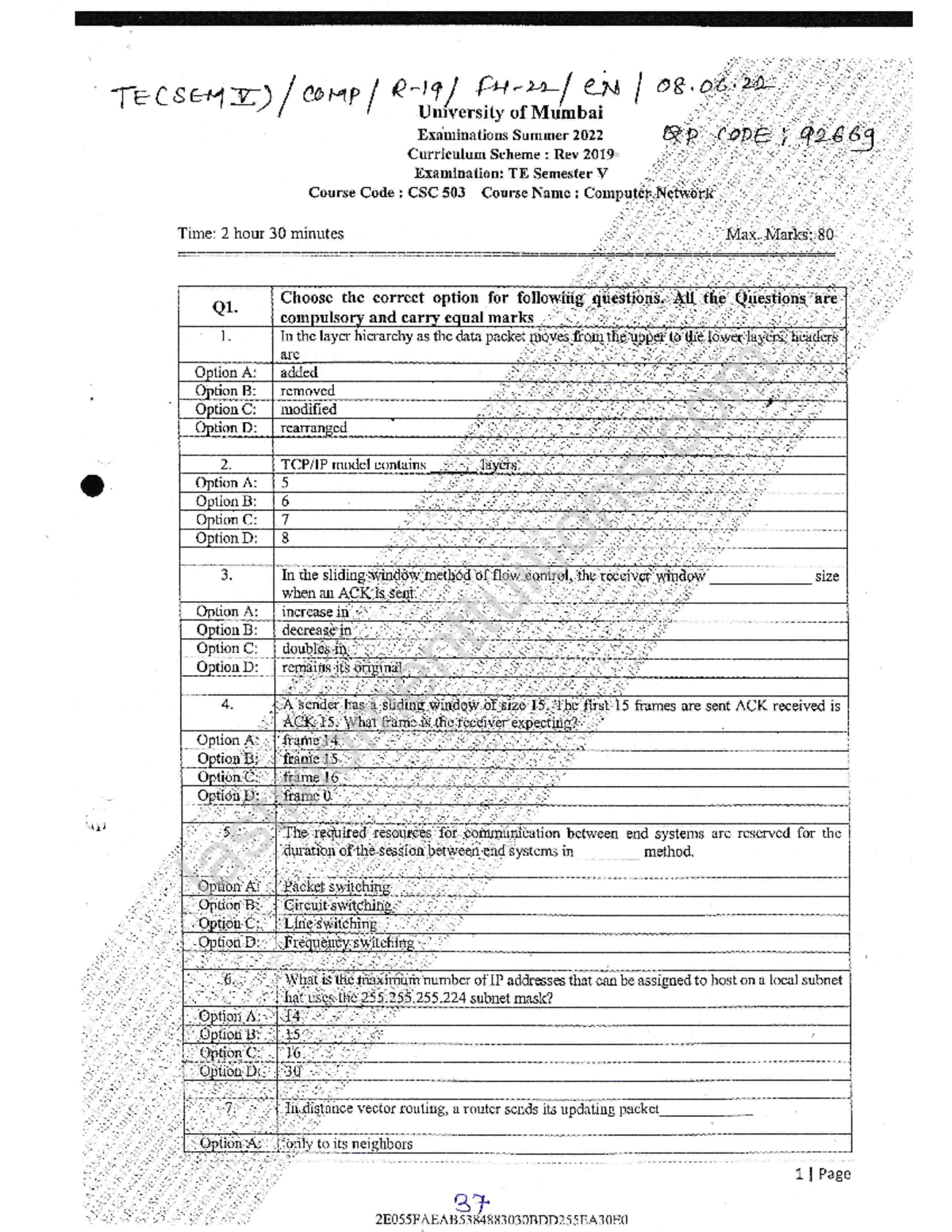 CN MAY 2022 (REV-2019 ‘C’ Scheme) - Computer Engineering - lastmomenttuitions - Studocu