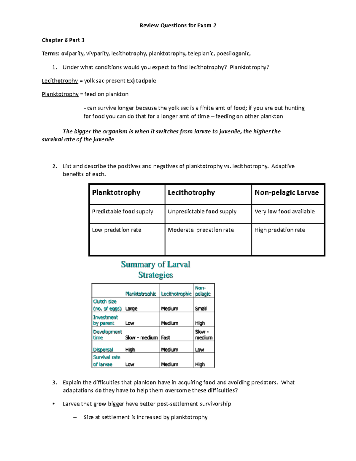 Ex2 Study Guide - Review Questions for Exam 2 Chapter 6 Part 3 Terms ...