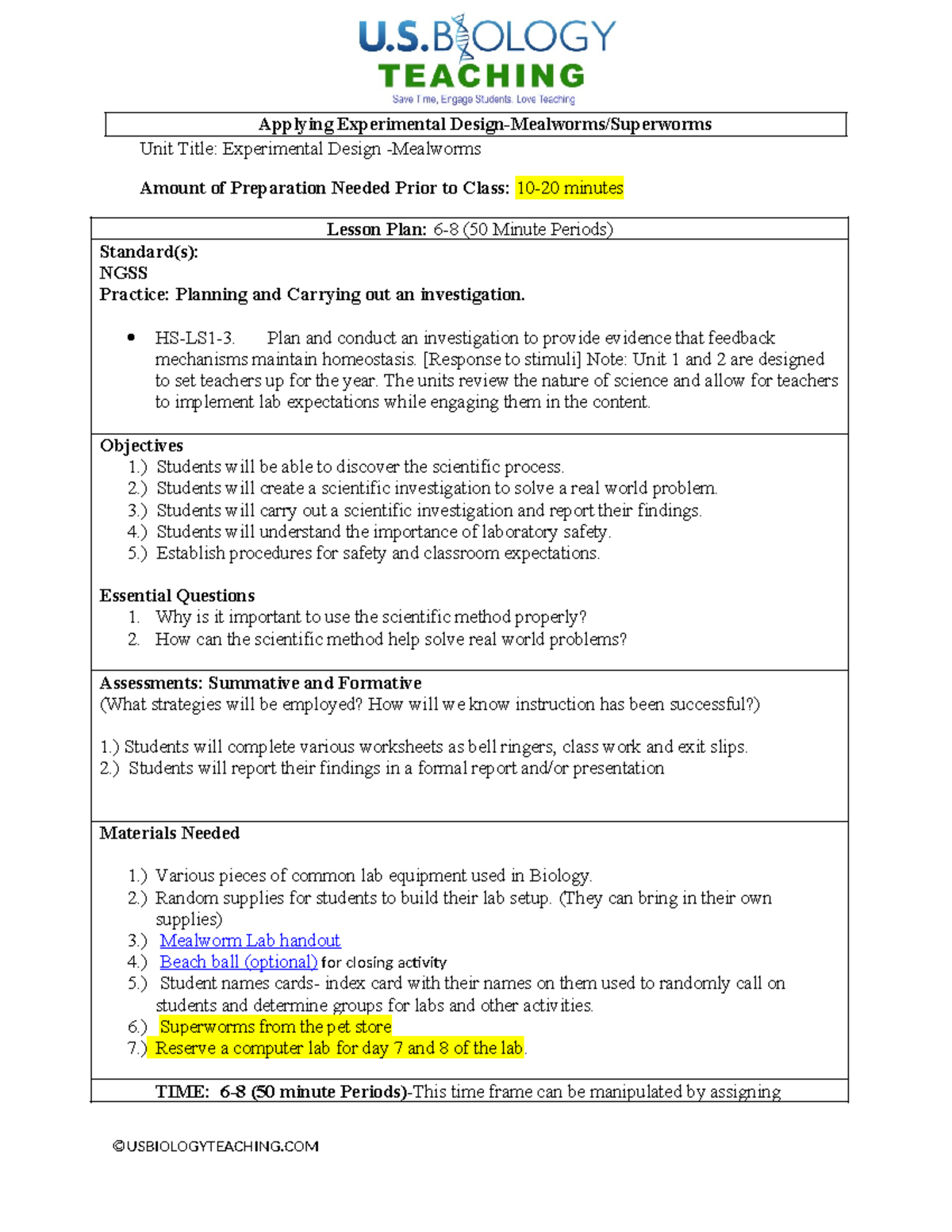 Experimental-Design-Lesson-Plan-2-Mealworms-1 - Applying Experimental ...
