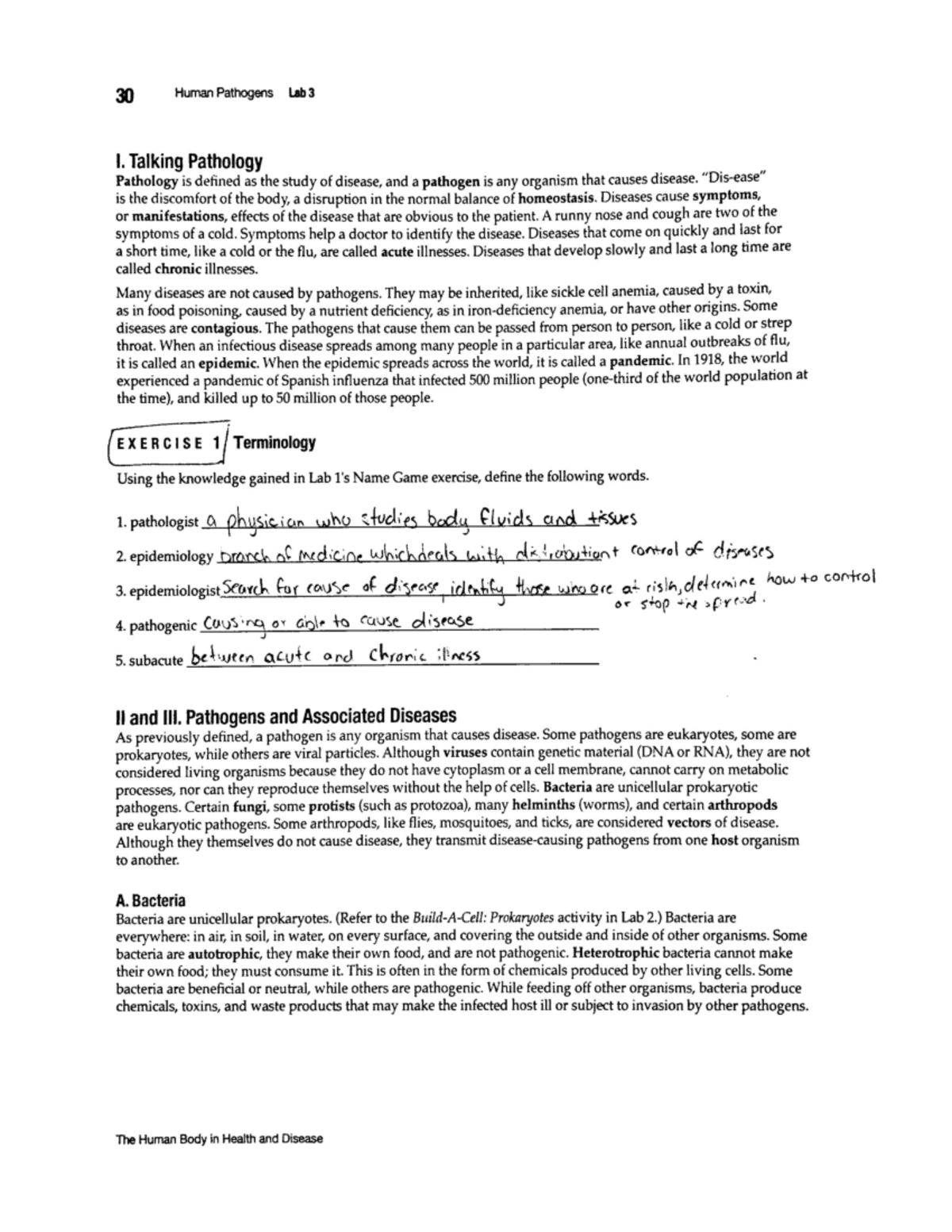 Human Pathogens Lab 3 - BIO 123 - Studocu