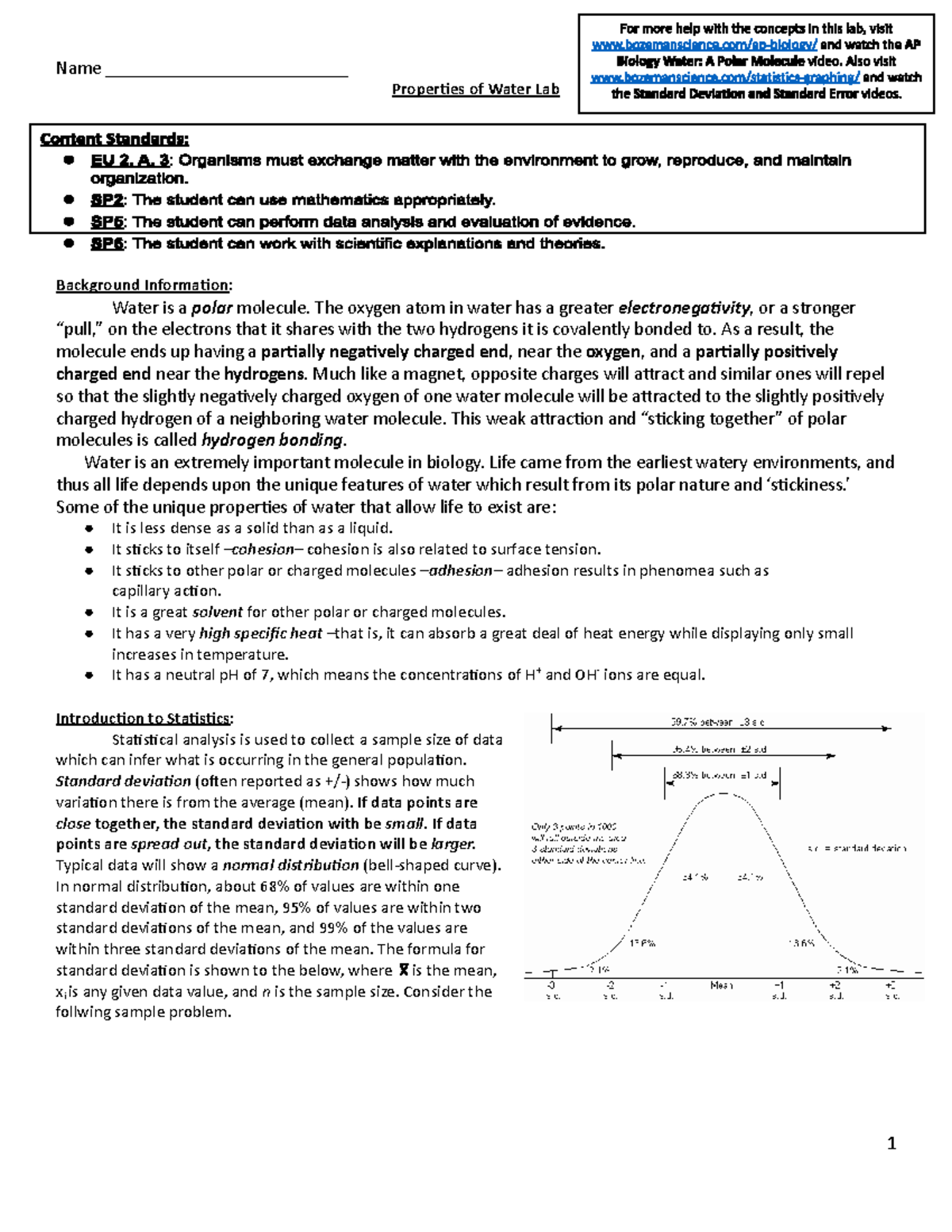 Properties of Water Lab with Stats.docx - Google Docs - Properes of ...