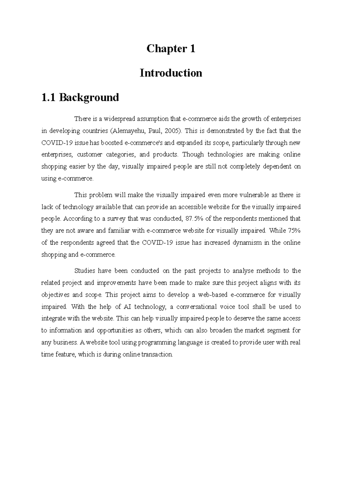 Chapter 1 - Chapter 1 Introduction 1 Background There is a widespread ...