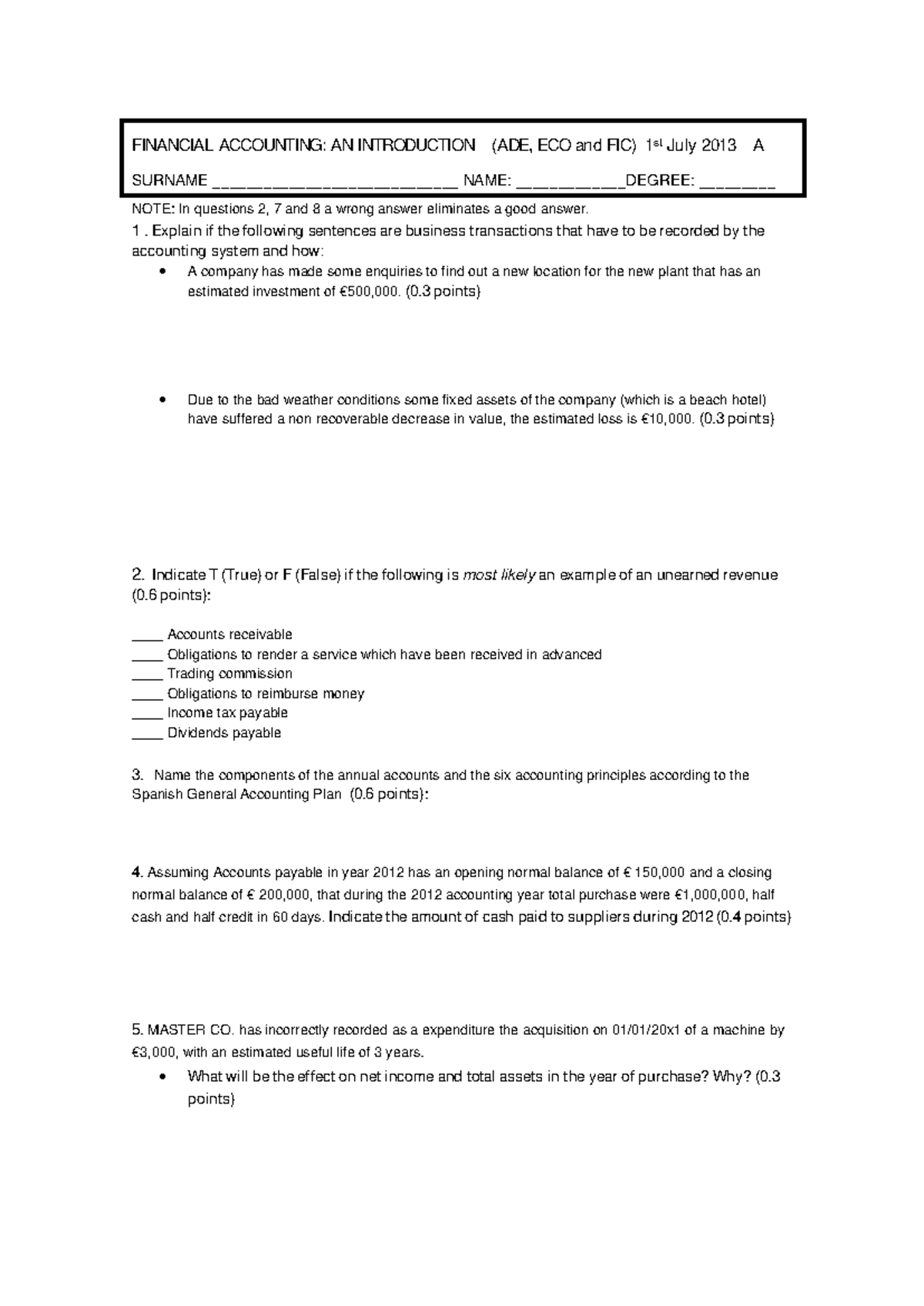 July 2013 - FINANCIAL ACCOUNTING: AN INTRODUCTION (ADE, ECO and FIC) 1 ...