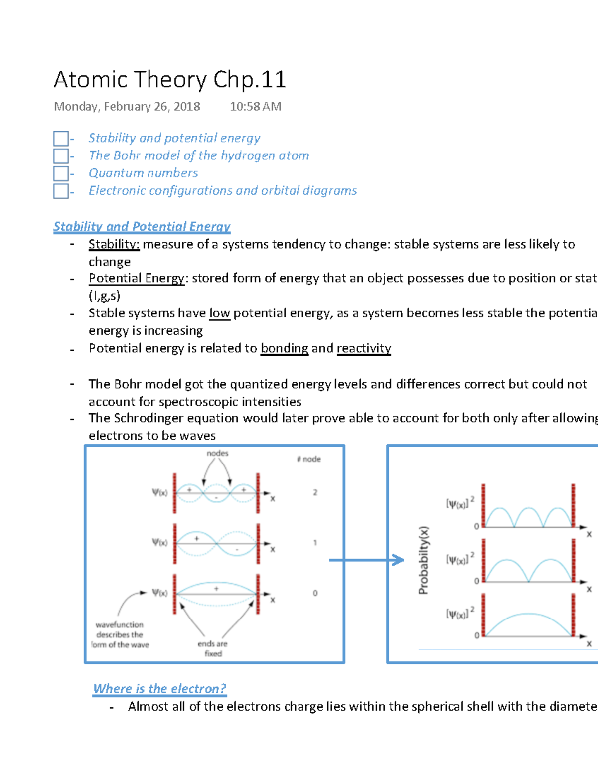 Atomic Theory Chp 11 - Atomic Theory Chp Monday, February 26, 2018 - 10 ...