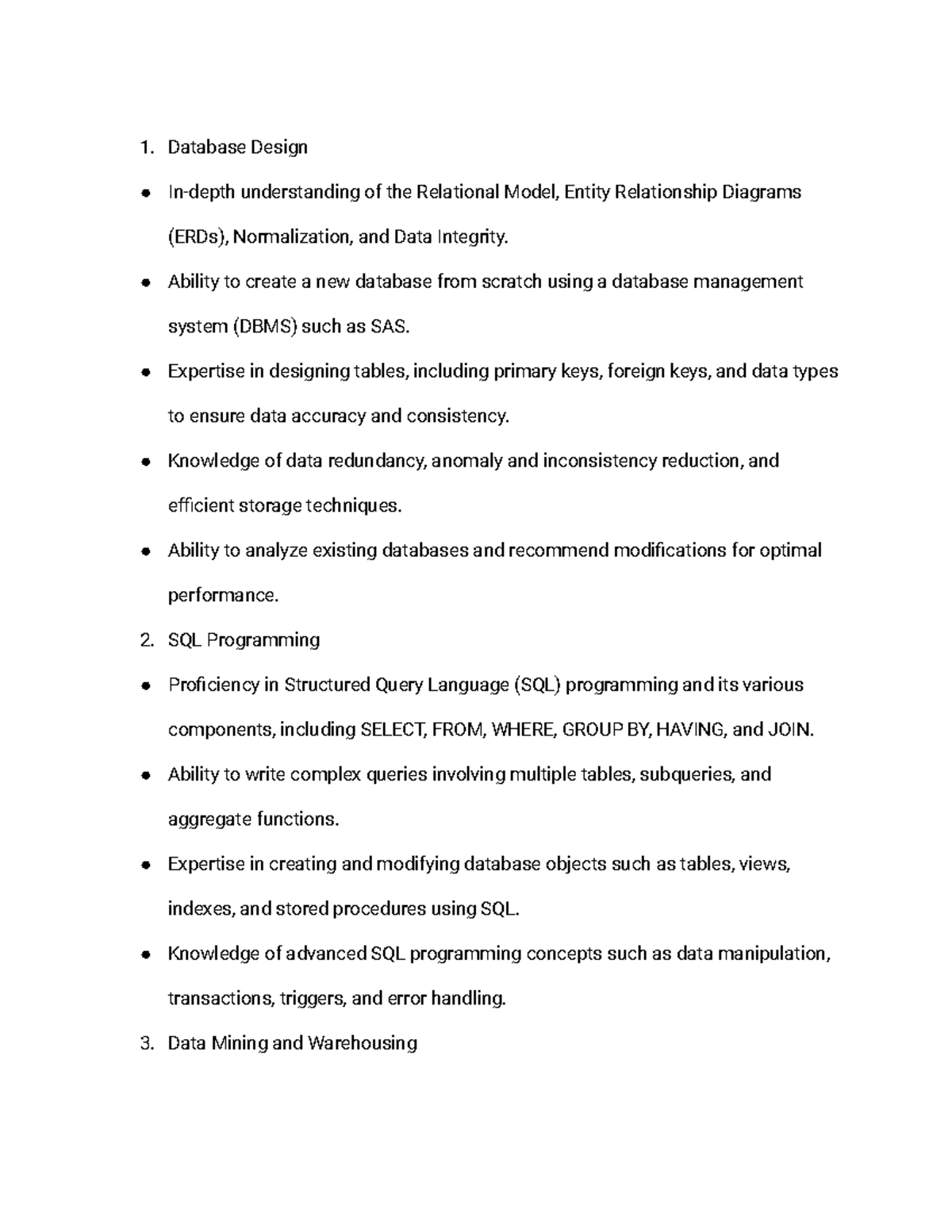 STAT674 Exam 2 Notes - Database Design In-depth understanding of the ...