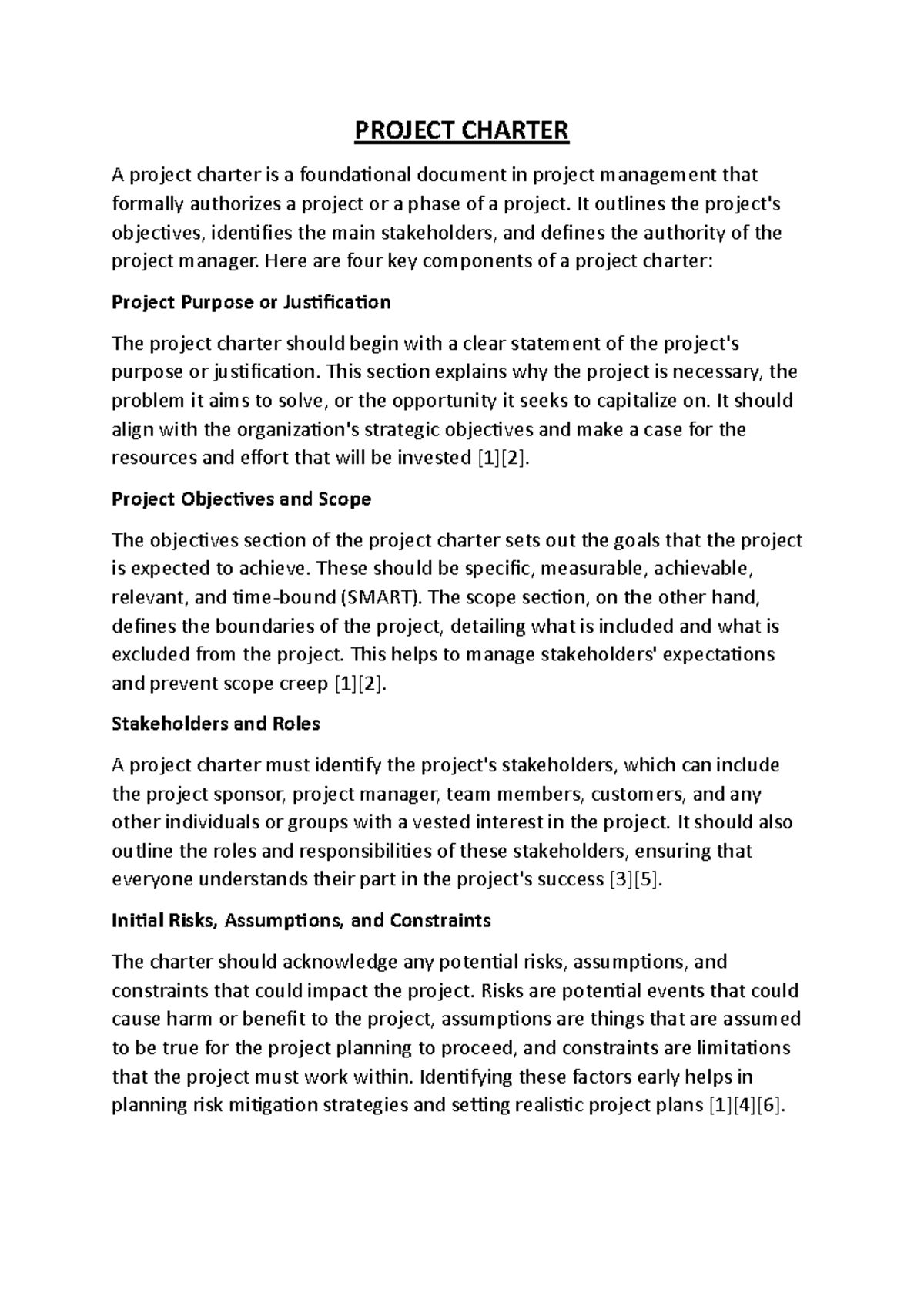 Assignment 1 - Project Charter - PROJECT CHARTER A project charter is a ...