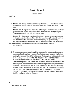 AVA2 Task 1 Geometry and Plan Measurement - AVA2 - WGU - Studocu