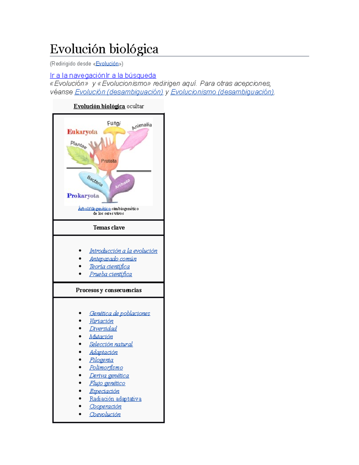 La Evolución biológica su historia e importancia . Cronología ...