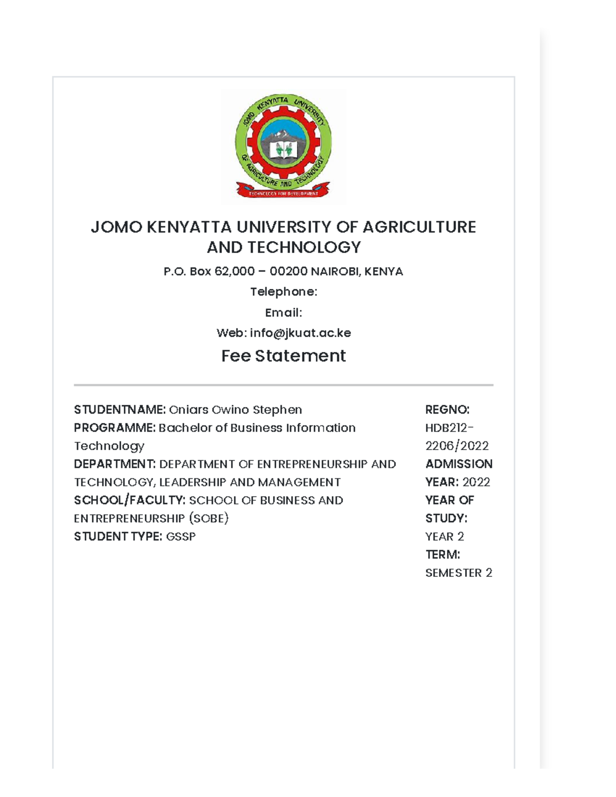 Jomo Kenyatta University of Agriculture and Technology - JOMO KENYATTA ...