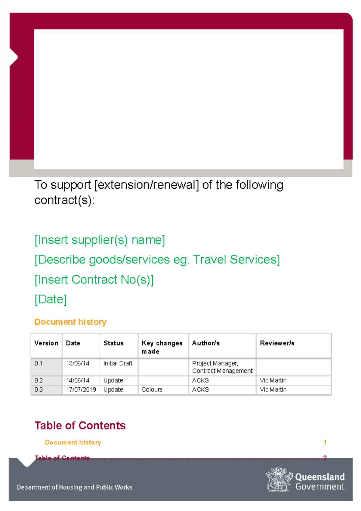 Contractreviewreporttemplate - Contract review report Queensland ...