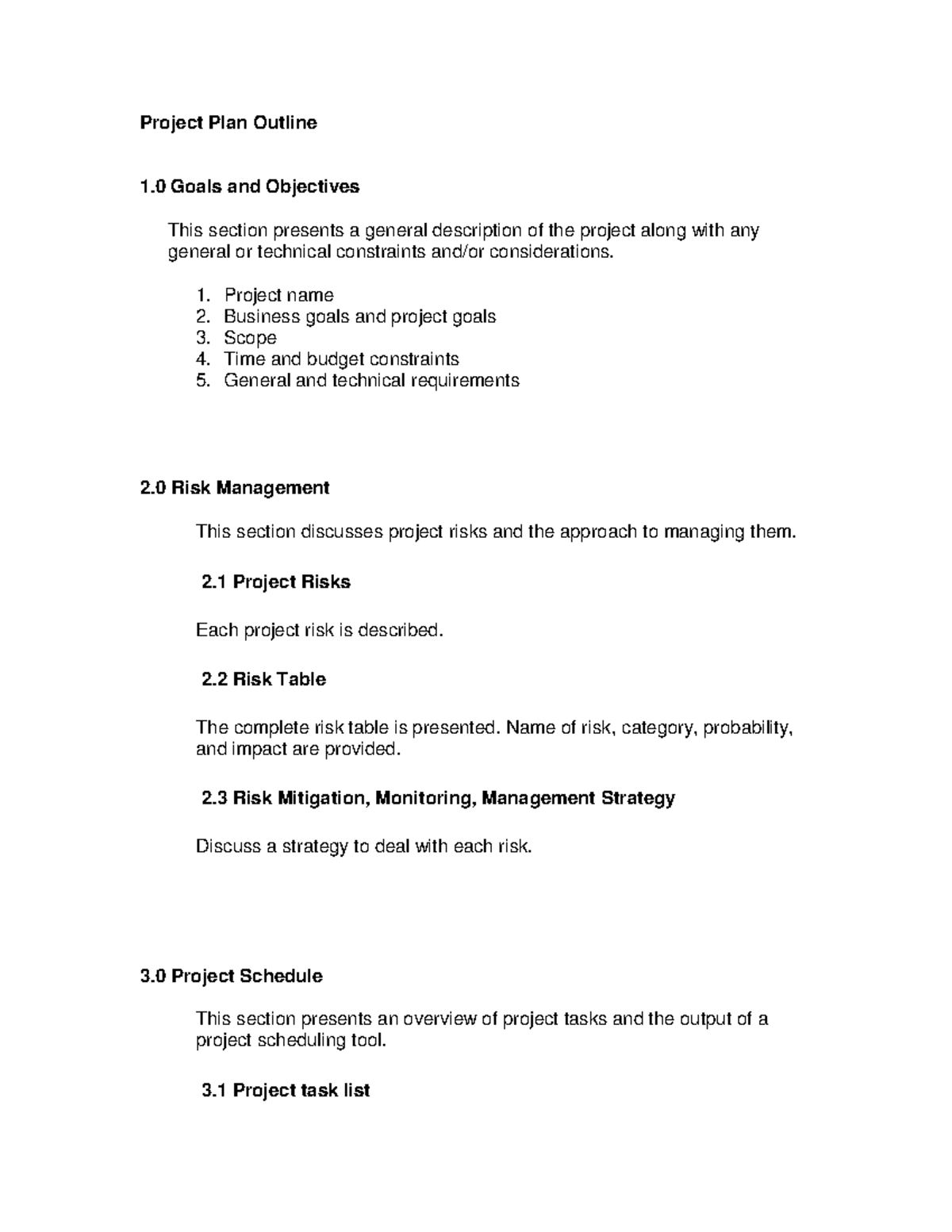 BTM480 project outline-F2023 - Project Plan Outline 1 Goals and ...