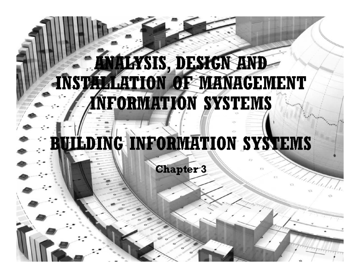 Chapter 3 Analysis design and installation of management information systems - ANALYSIS, DESIGN ...