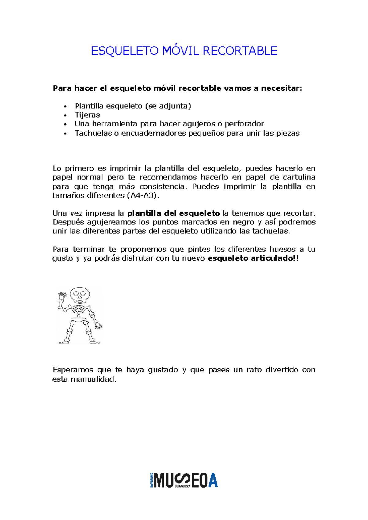 Para armar - apunte de retroalimentación - ESQUELETO MÓVIL RECORTABLE ...