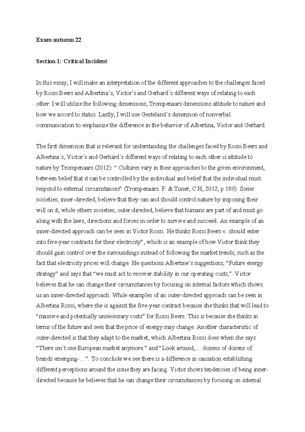 Exam autumn 22- karakter C - Exam autumn 22 Section 1: Critical ...