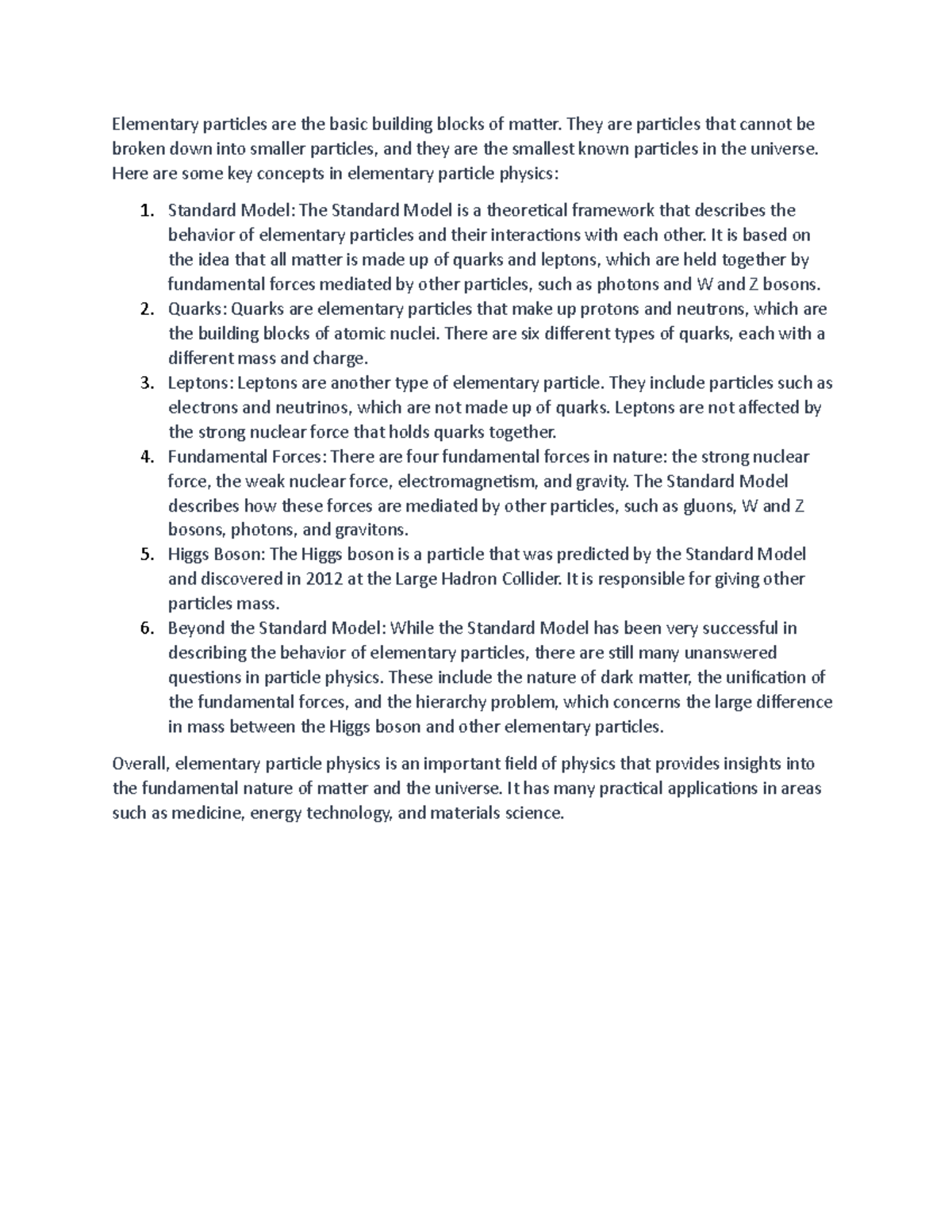 Num 55 - elementary particles - Elementary particles are the basic ...
