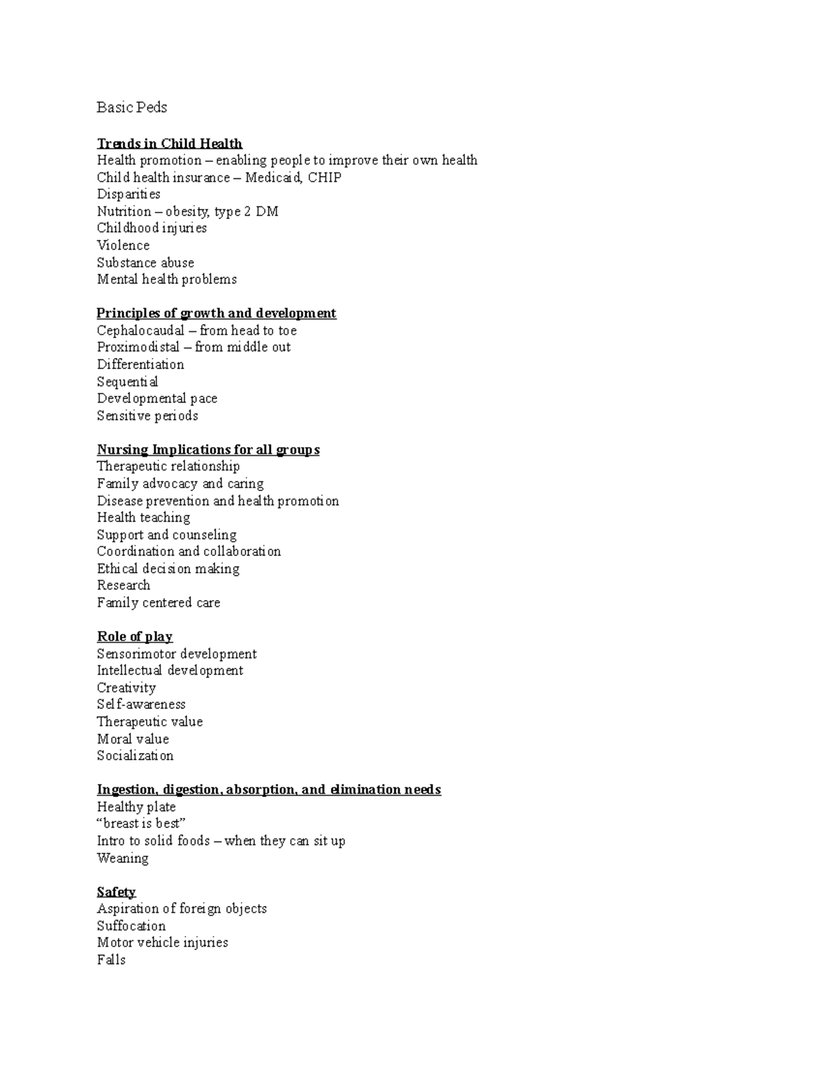 Basic Peds - Basic Peds Trends in Child Health Health promotion ...