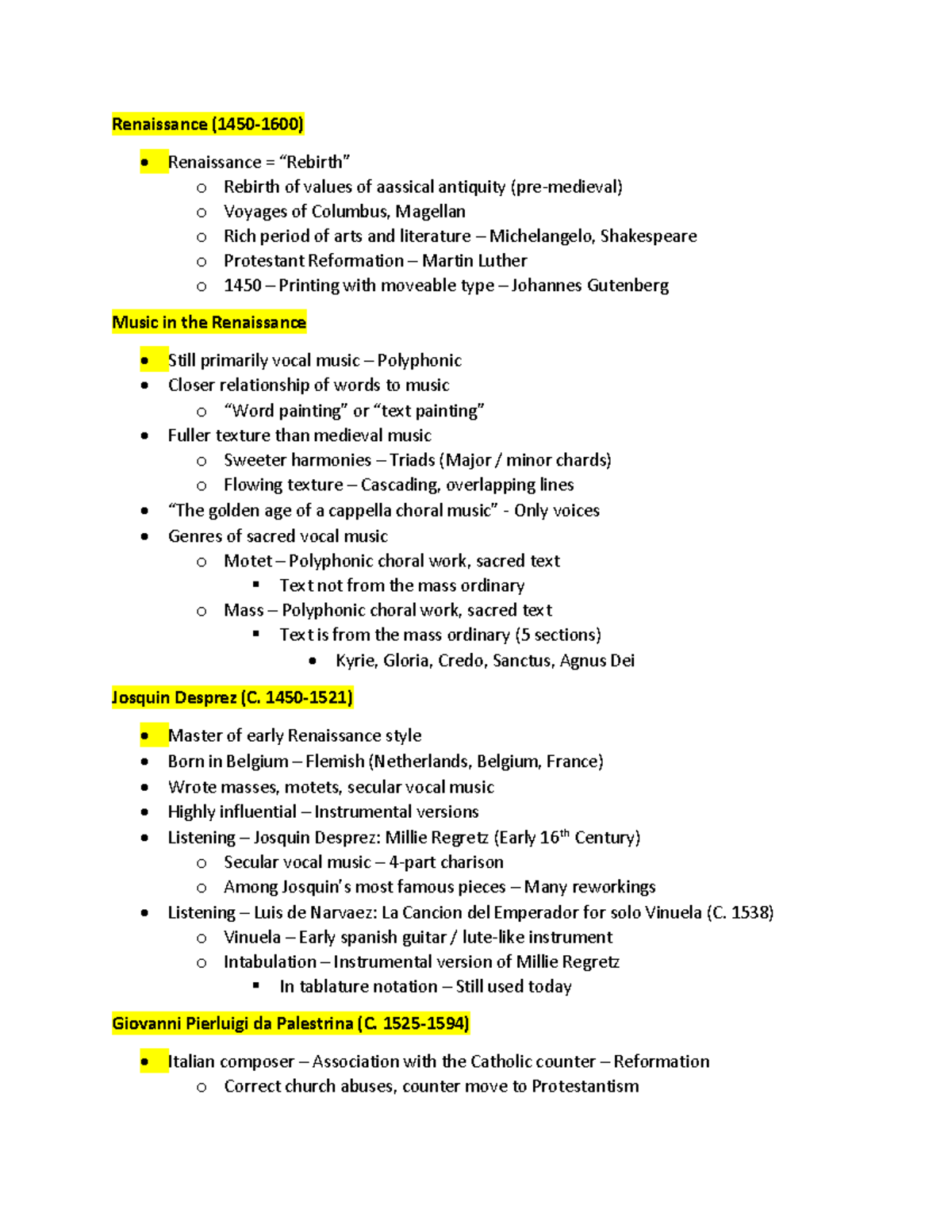 Music in the Renaissance (Video Lecture) - Renaissance (1450-1600 ...