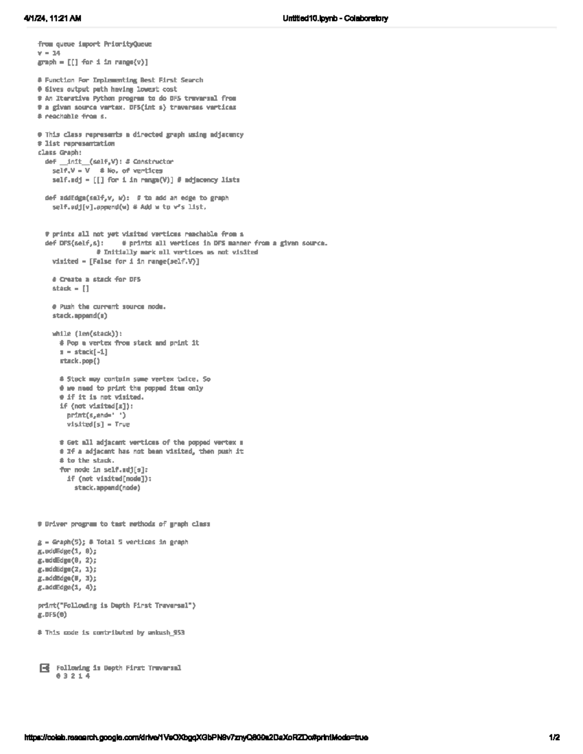 Dfs - Artificial Intelligence - Studocu