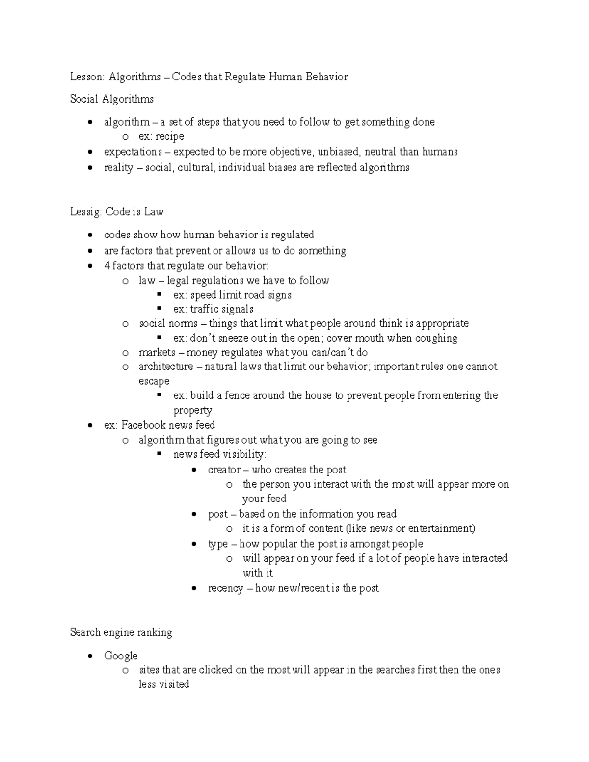 Algorithms – Codes that Regulate Human Behavior - Lesson: Algorithms – Codes that Regulate Human ...