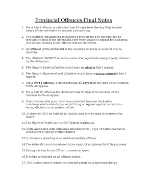Provincial offences assignment 2 - Hunter 1 Reanna S. Jennifer Zubick ...