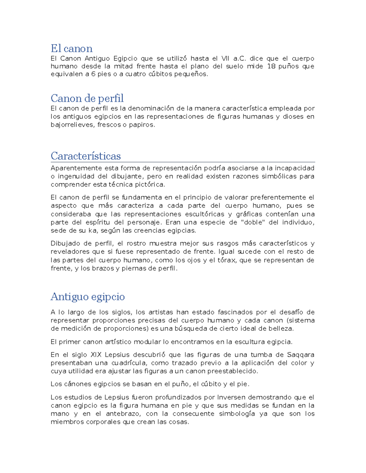 El canon - conjunto de proporciones ideales para la representación ...