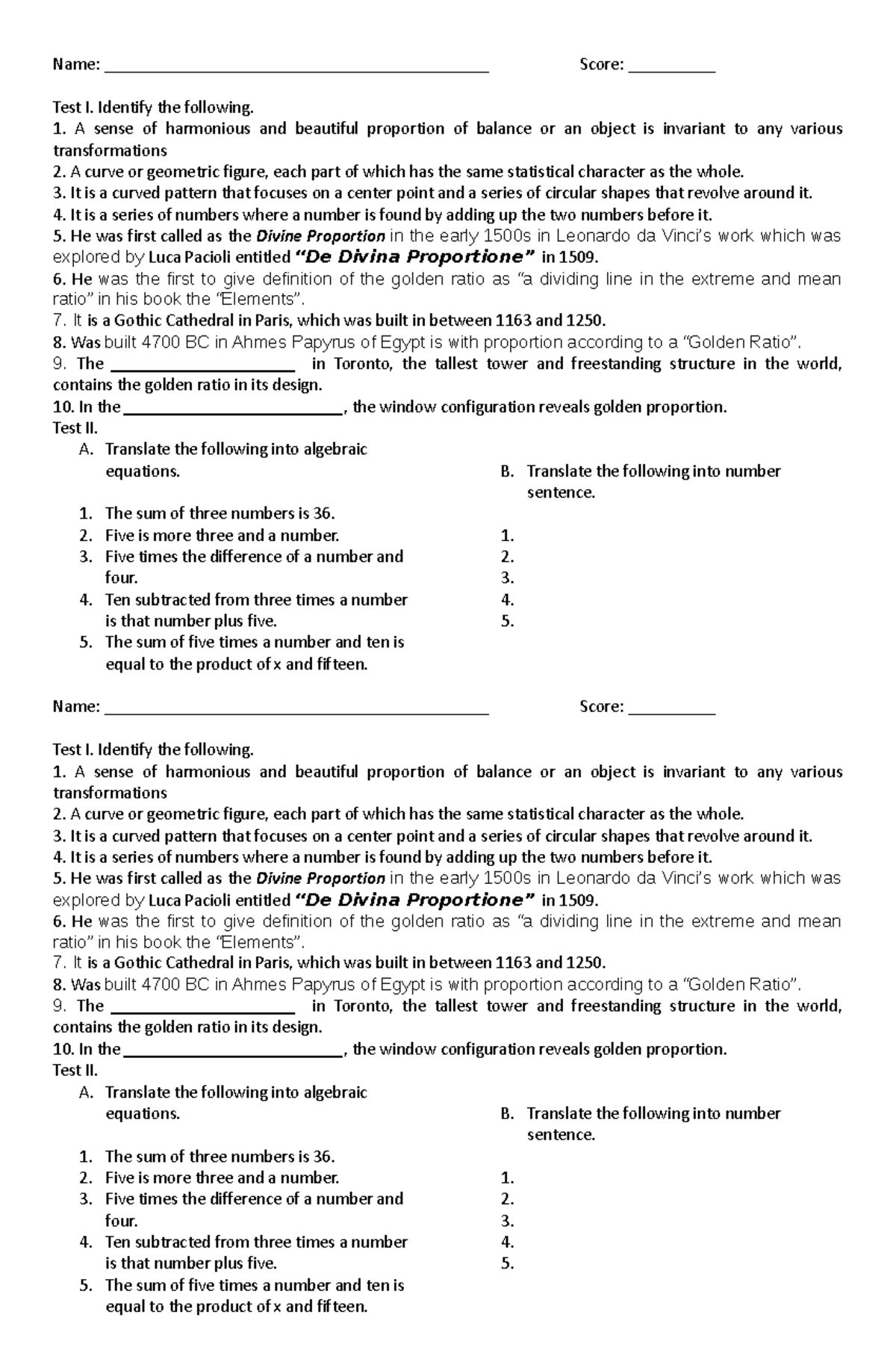 Quiz 1 - N/A - Name: ____________________________________________ Score ...