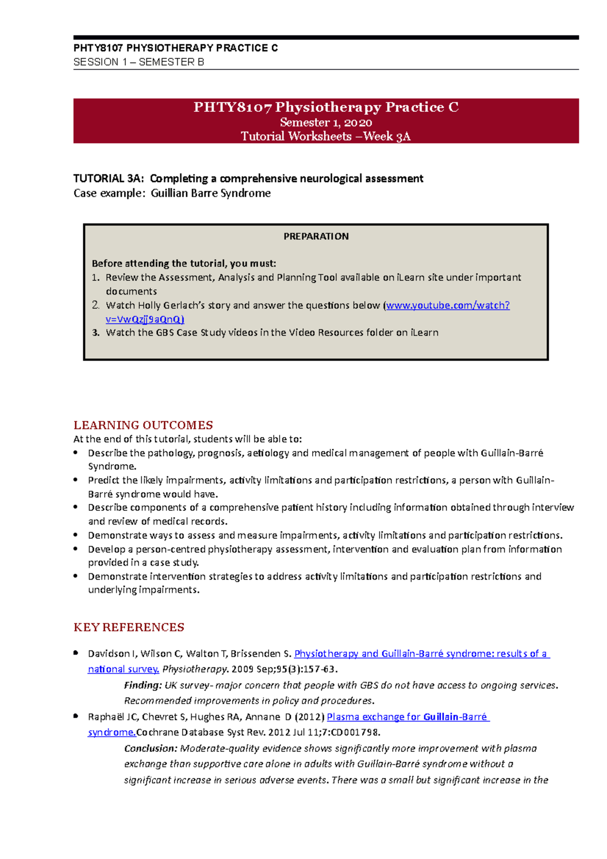 PHTY8107 W3 T1 - Detailed tutorial notes - SESSION 1 – SEMESTER B ...