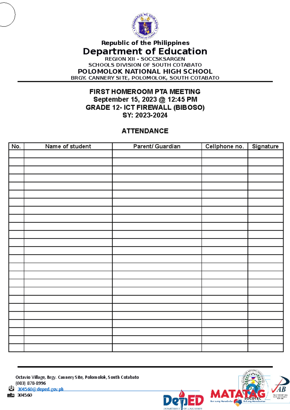 Hrpta- Meeting- Reports - Department of Education REGION XII ...