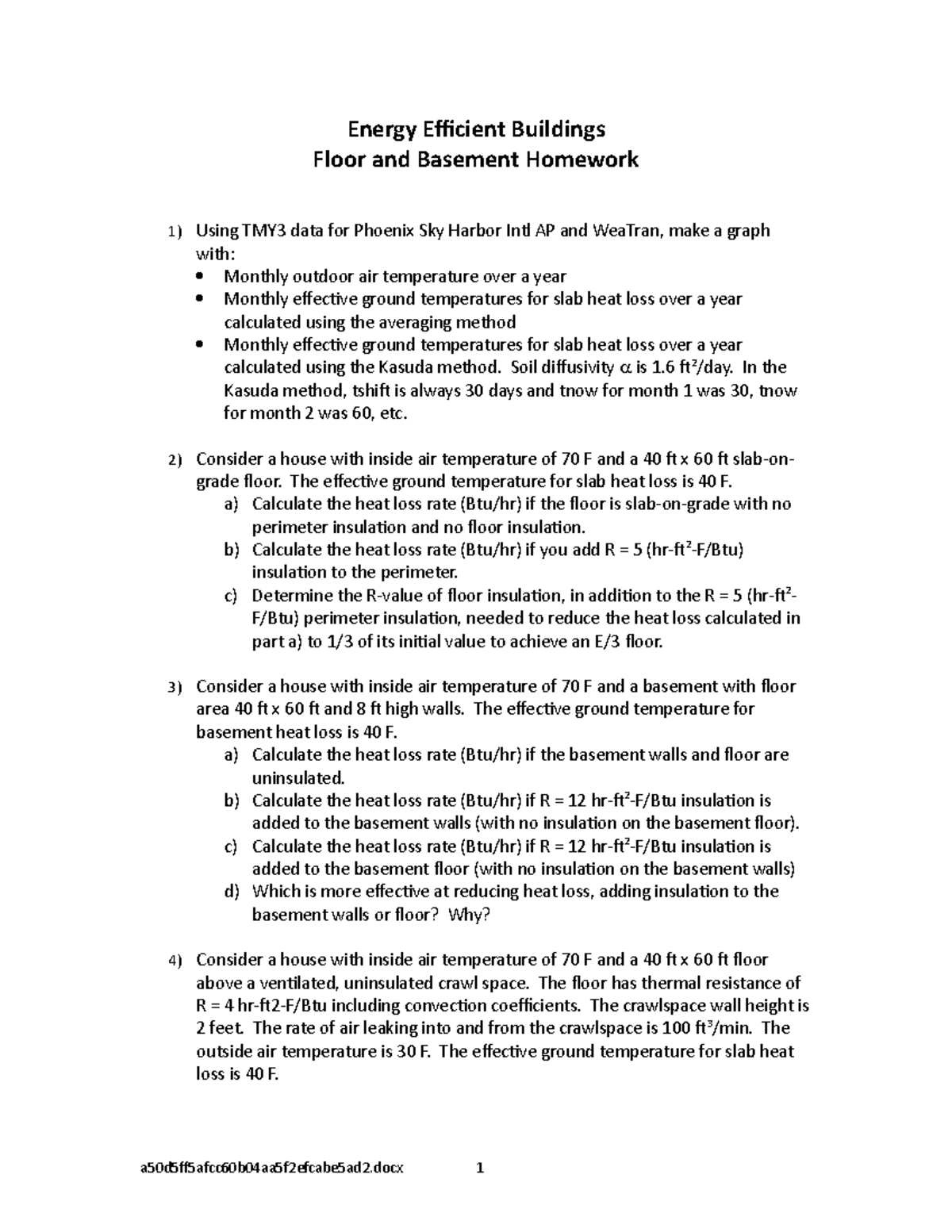2011-2012 Homework 4 - Floors & Basements - Energy Efficient Buildings ...