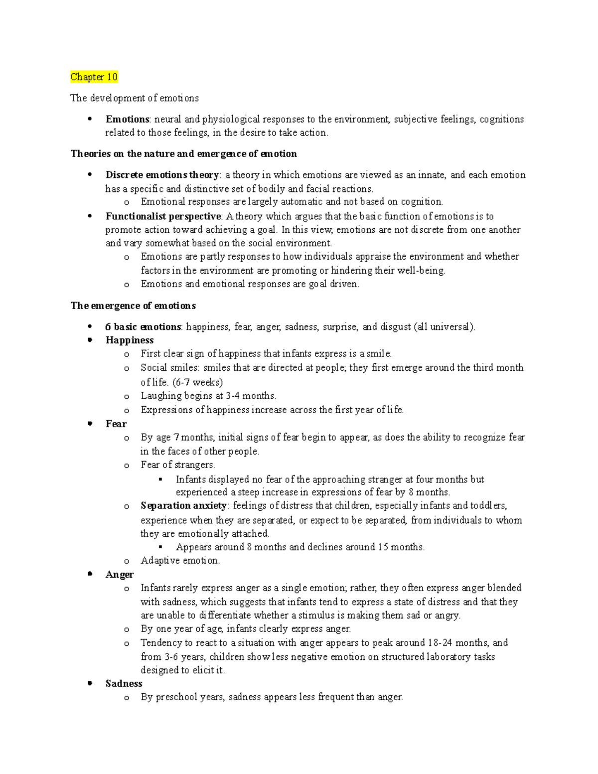 Chapter 10 notes - PSY 321 - SLU - Studocu