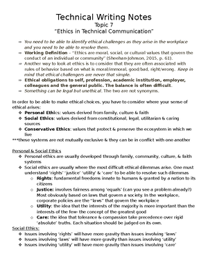 Technical Writing Notes, Topic 3 - Technical Writing Notes Topic 3 ...