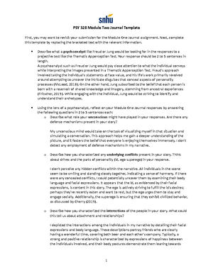 PSY 328 Module Four Journal Template - PSY 328 Module Four Journal ...