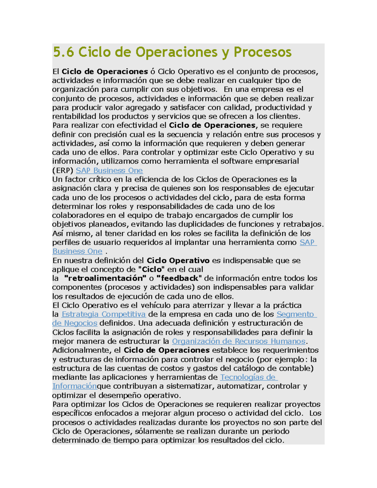 inventado - 5 Ciclo de Operaciones y Procesos El Ciclo de Operaciones ...