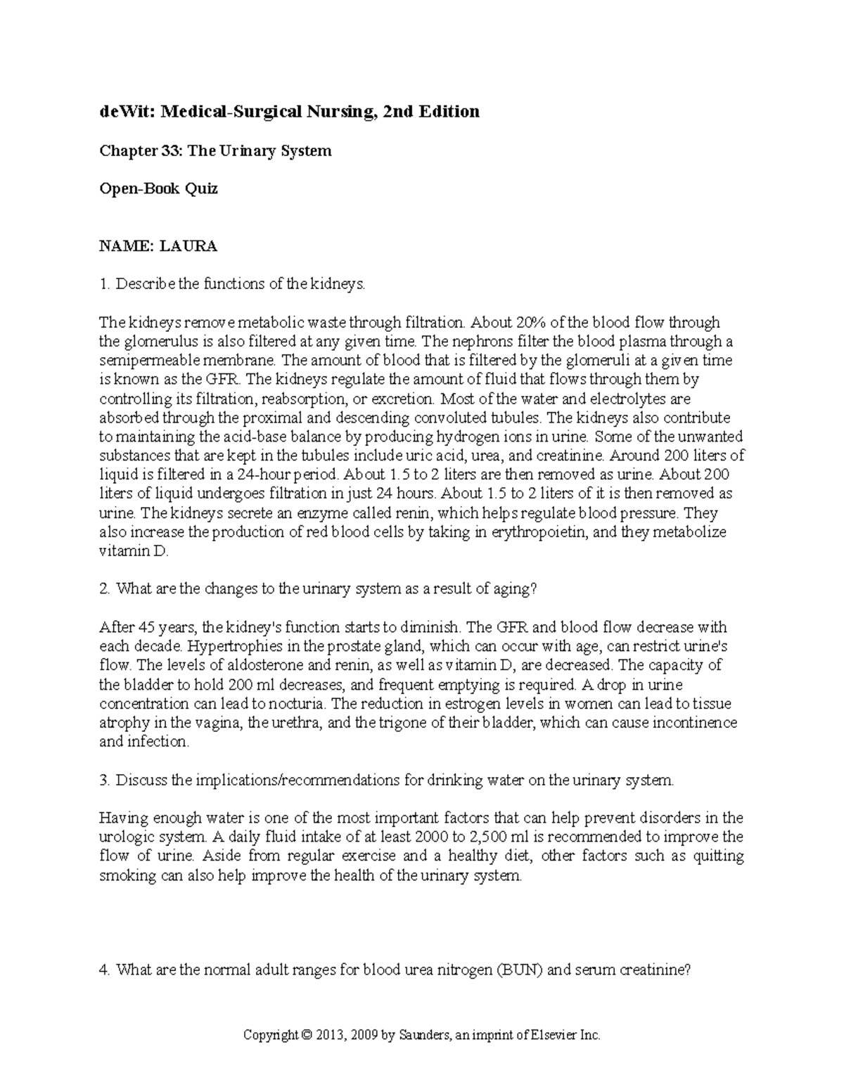The urinary System-1 - Saunders MedSurg - deWit: Medical-Surgical ...