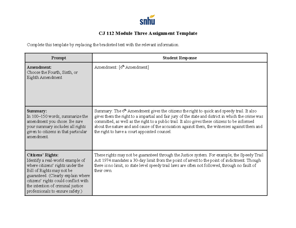 Criminal Justice 3-2 completed - CJ 112 Module Three Assignment ...
